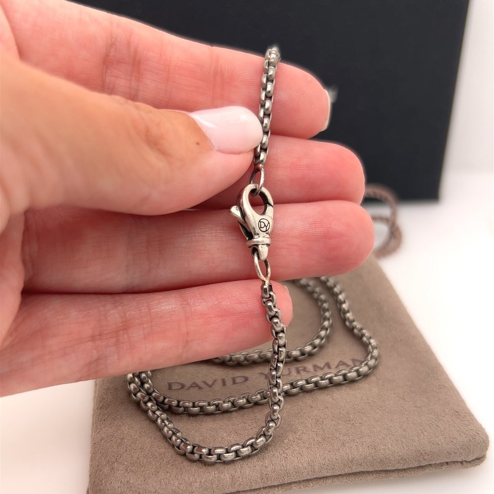 David Yurman Box Chain Round Titanium & 925 Sterling … - Gem